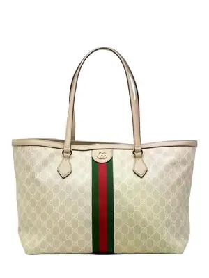Gucci Medium Gg Supreme Ophidia Tote - Brown