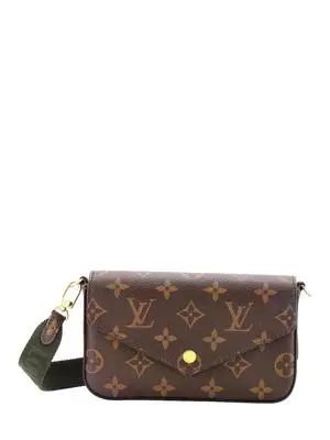 LOUIS VUITTON Felicie Strap & Go Handbag Monogram Canvas - Brown