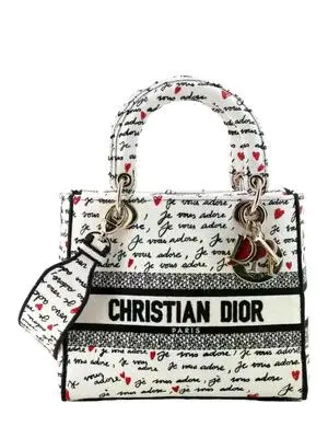 Dior Lady D-lite Medium Satchel - White
