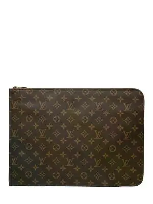 LOUIS VUITTON 1987 Monogram Poche Documents Portfolio - Brown