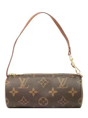 LOUIS VUITTON Monogram Papillon Pochette Handbag - Brown
