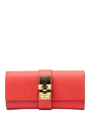 Hermès 2017 Tadelakt Medor 23 Clutch - Red