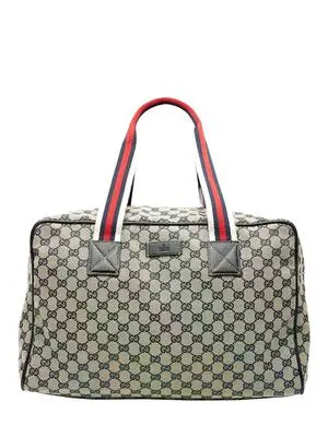 Gucci Gg Canvas Web Travel Bag - Brown