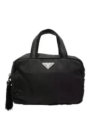 Prada Tessuto Tassel Handbag - Black