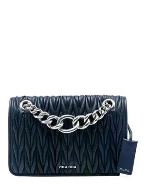 Miu Miu Matelasse Nappa Club Shoulder Bag - Blue