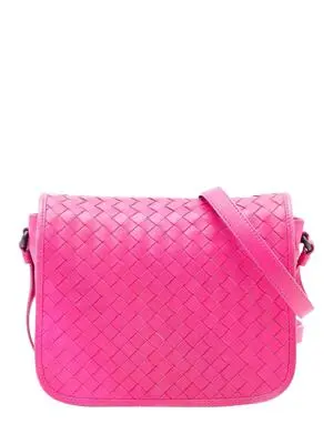 Bottega Veneta Nappa Intrecciato Flap Crossbody Bag Pink