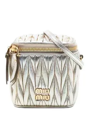 Miu Miu 2013-2022 Mini Matelasse Nappa Leather Pouch - Gold