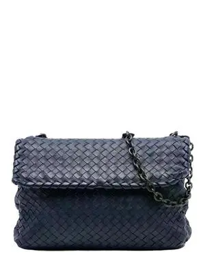 Bottega Veneta Medium Nappa Intrecciato Olimpia Shoulder Bag - Blue
