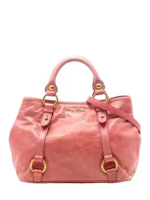 Miu Miu Vitello Lux Satchel - Pink