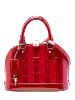 LOUIS VUITTON 2012 Monogram Vernis Rayures Alma Bb Satchel - Red