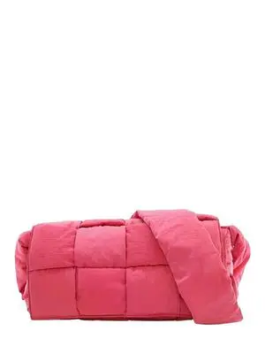 Bottega Veneta Nylon Intrecciato Padded Tech Cassette Crossbody Bag - Pink