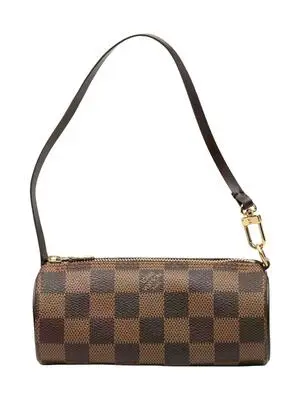 LOUIS VUITTON Damier Ebene Papillon Pochette Handbag - Brown