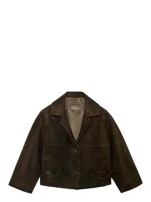 Prada Cropped Suede Jacket - Green