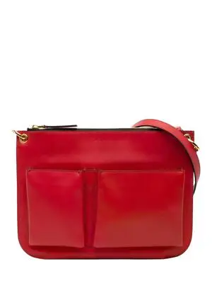 Marni Leather Pocket Crossbody Bag - Red