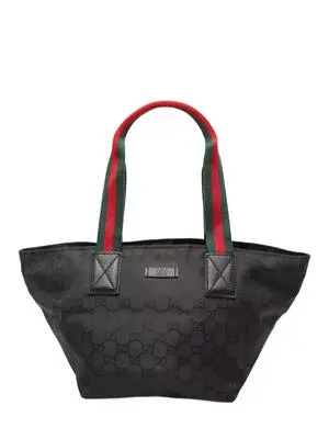 Gucci Gg Nylon Web Tote Bag - Black