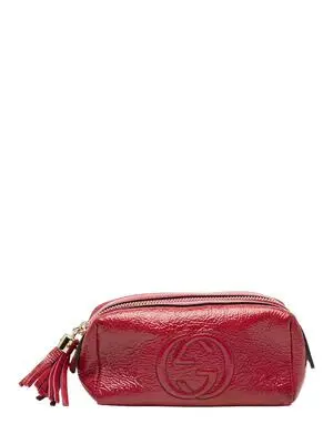 Gucci Patent Soho Cosmetic Pouch - Pink