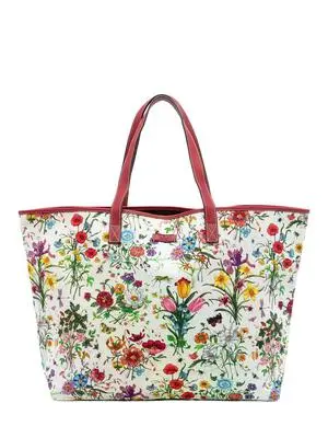 Gucci 2016-2026 Canvas Flora Tote - Red