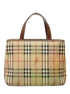 Burberry 2000-2017 Haymarket Check Tote Bag - Brown