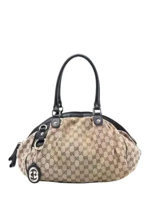 Gucci Gg Canvas Sukey Satchel - Brown
