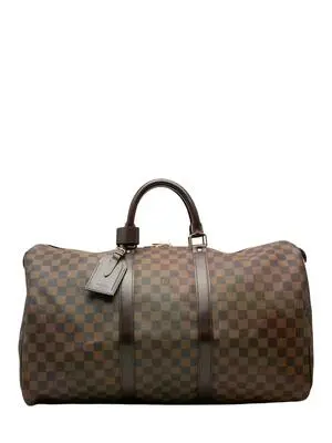LOUIS VUITTON 2007 Damier Ebene Keepall 50 Travel Bag - Brown
