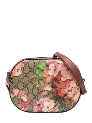 Gucci Mini Gg Supreme Blooms Chain Crossbody Bag - Brown