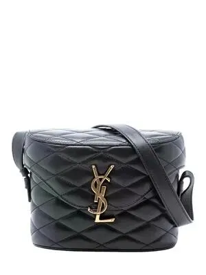 Saint Laurent Quilted Lambskin Monogram June Box Bag - Black