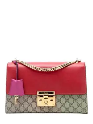 Gucci Gg Supreme Padlock Shoulder Bag - Brown