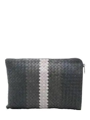 Bottega Veneta 2012-2025 Tricolor Nappa Intrecciato Clutch - Black