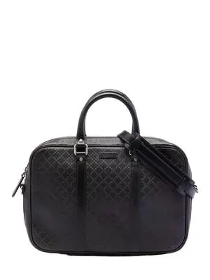 Gucci Diamante Leather Business Bag - Brown