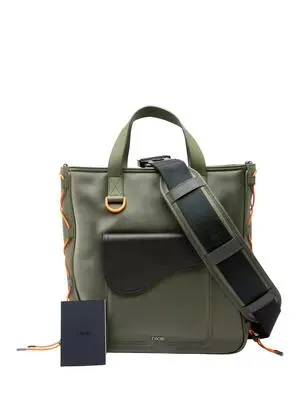 Dior 2021 Sacai Saddle Tote - Green