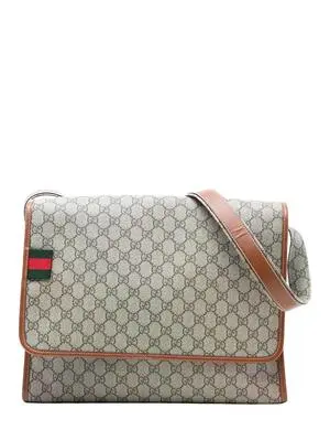 Gucci Gg Supreme Web Messenger Bag - Brown