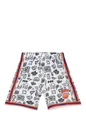 Mitchell & Ness Patterned Shorts - White
