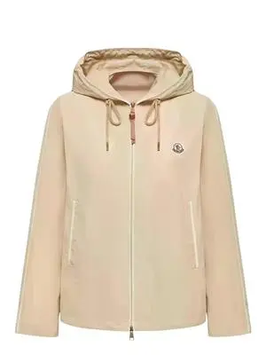 Moncler Moncler Sarracenia Logo-Patch Hooded Jacket Neutrals