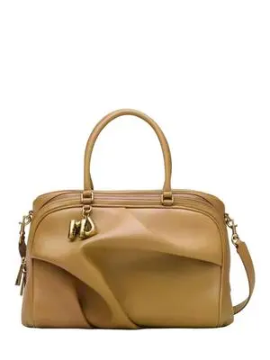 Marc Jacobs Logo-Charm Leather Tote Bag Brown