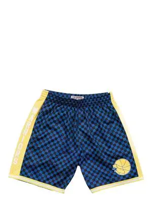 Mitchell & Ness Nba Golden State Warriors Checked Swingman Shorts - Blue