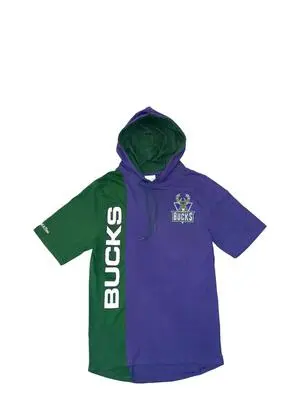 Mitchell & Ness Nba Milwaukee Bucks Short-sleeve Hoodie - Purple