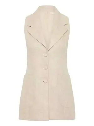 Faithfull The Brand Josette Linen Vest - Neutrals