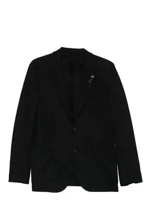 LARDINI Logo-pin Blazer - Black