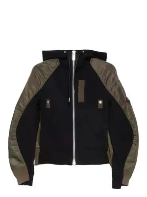 Sacai Hooded Zip Bomber Jacket - Blue