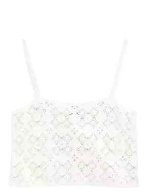 Eric Bompard Crochet Openwork Tank Top - White
