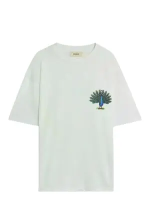 A PAPER KID Peacock Jersey T-shirt - White
