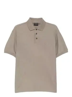 Emporio Armani Logo-embroidered Polo Shirt Neutrals
