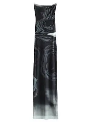 JEAN PAUL GAULTIER Mesh Printed Long Dress - 010200 White/grey/black