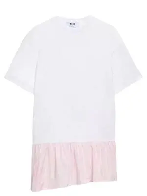 MSGM Mini Ruffled Dress - White
