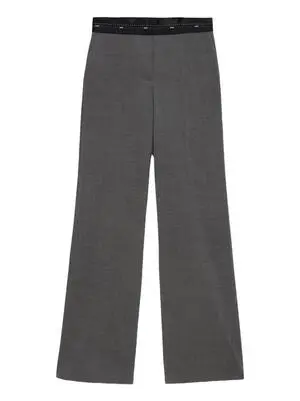 MSGM Wide-leg Waistband Trousers - Grey