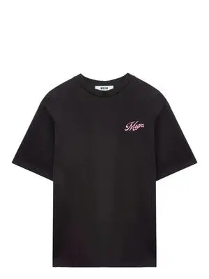 MSGM Embroidered T-shirt - Black