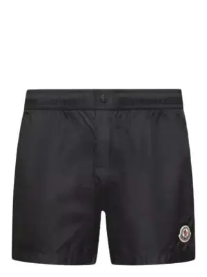 Moncler Logo-patch Swim Shorts - Black