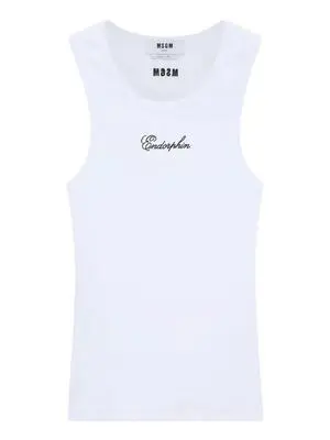 MSGM Ribbed Tank Top - White