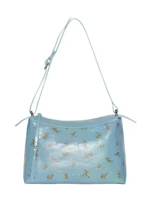 MSGM Floral-print Shoulder Bag - Blue