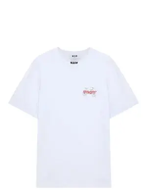 MSGM Logo-embroidered T-shirt